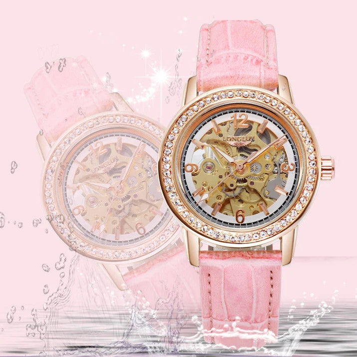 Women's Skeleton Watch Pink | Steampunk Store