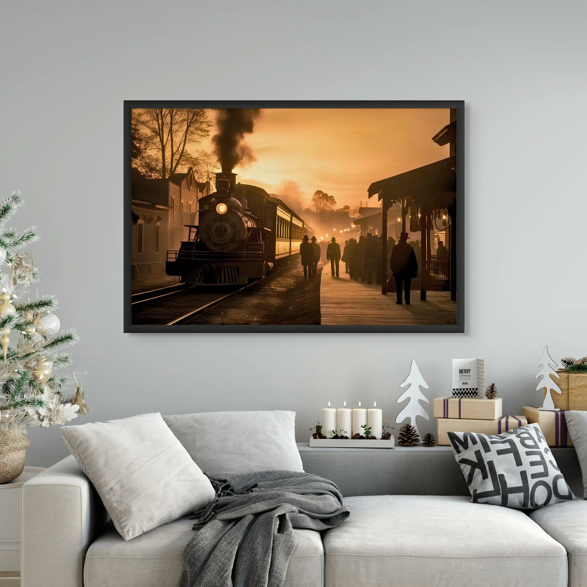 Tableau Train Vapeur - ère Victorienne | Steampunk Store